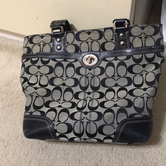 Coach | Bags | Coach Black And Grey Tote | Poshmark